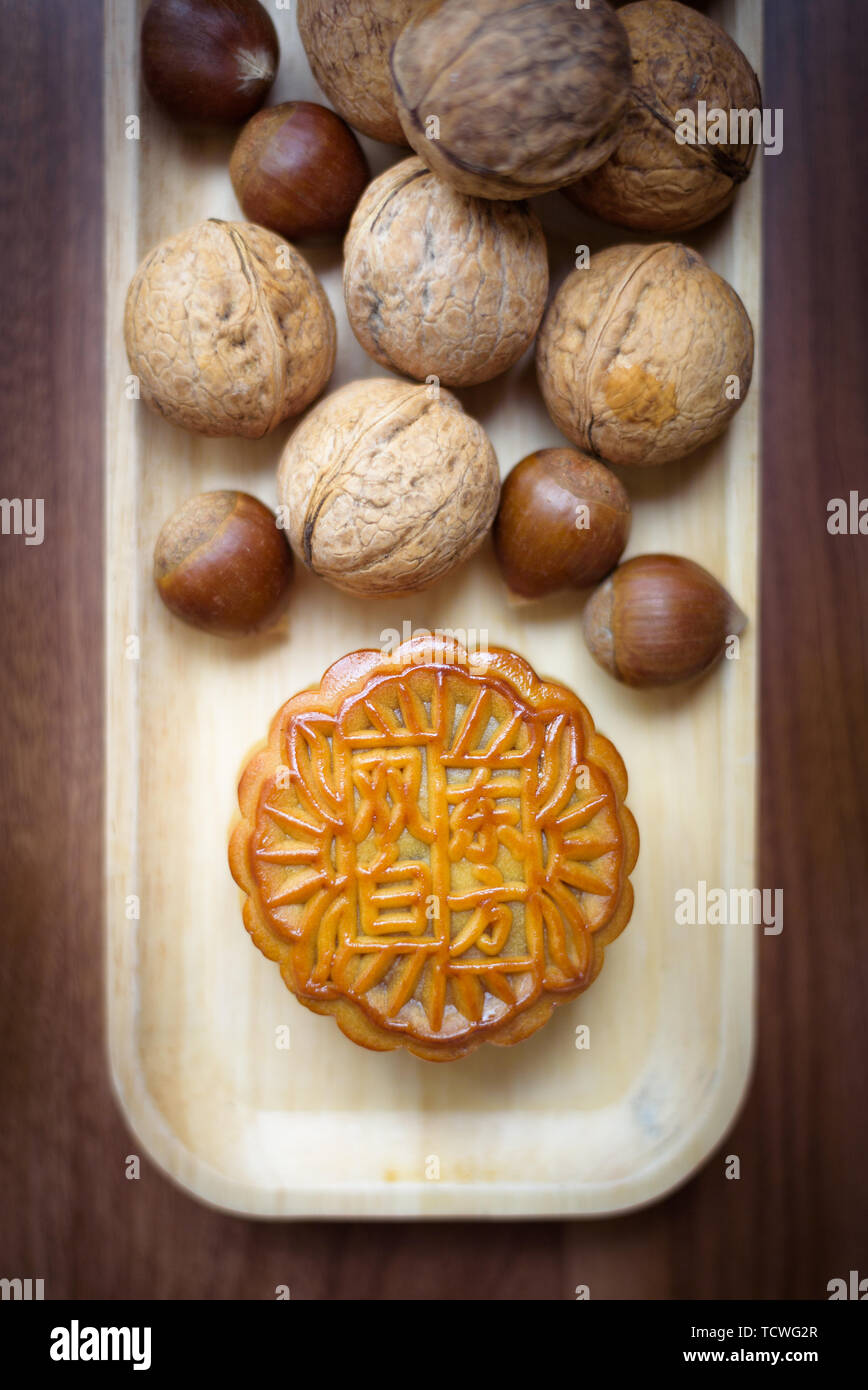 Mid-Autumn Festival moon cakes with nuts Stock Photo - Alamy