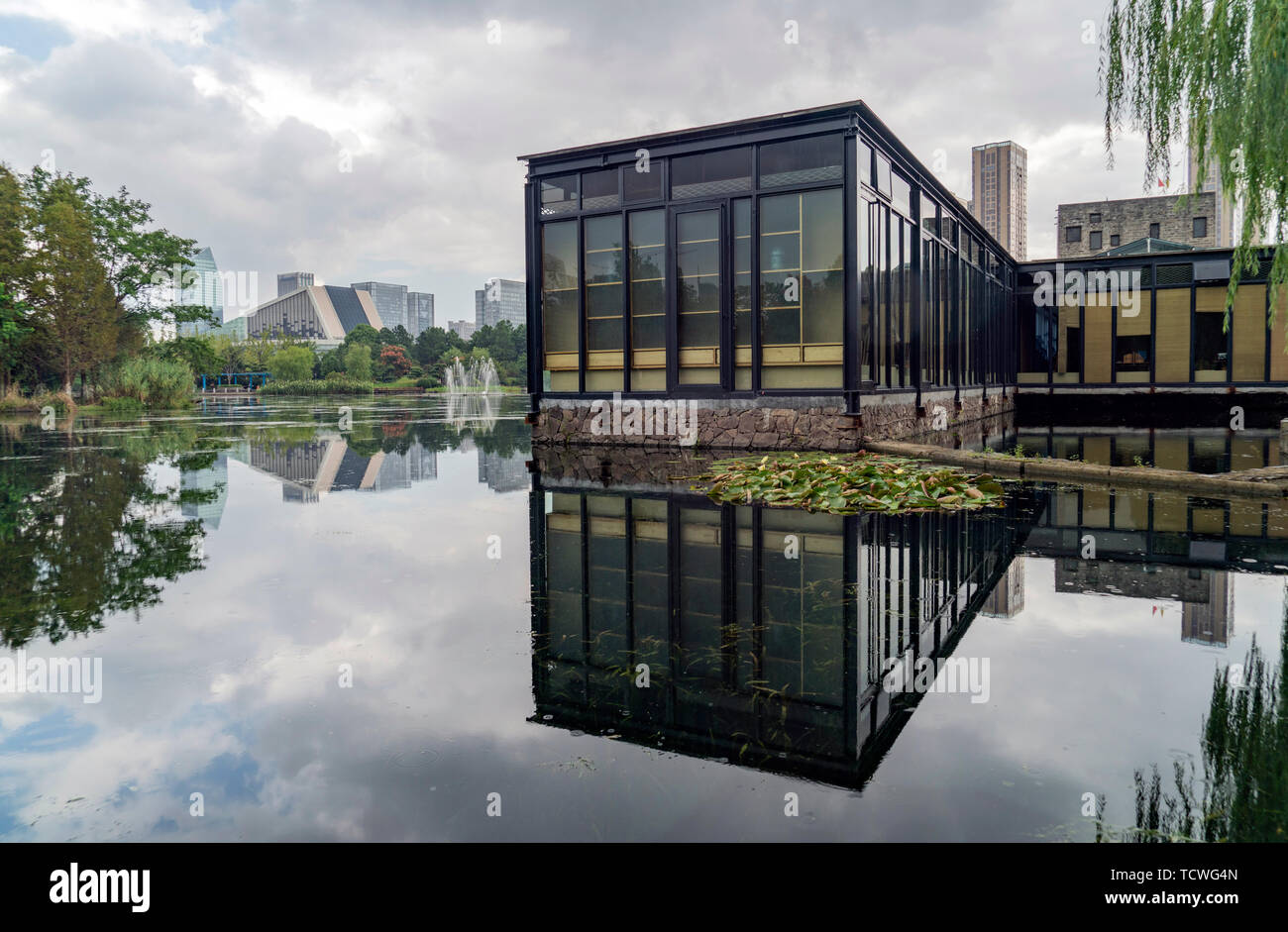 Five scattered house building Stock Photo - Alamy