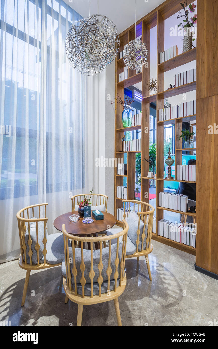 Design of interior design space of model room in modern living room ...