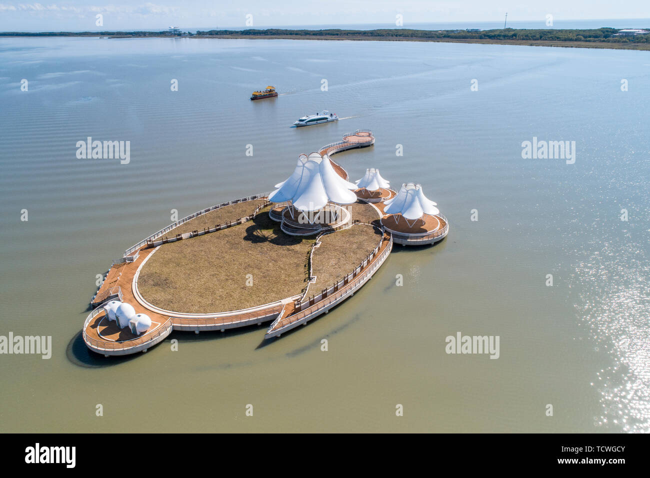 Sino-Russian border lake Xingkai lake autumn color Stock Photo - Alamy