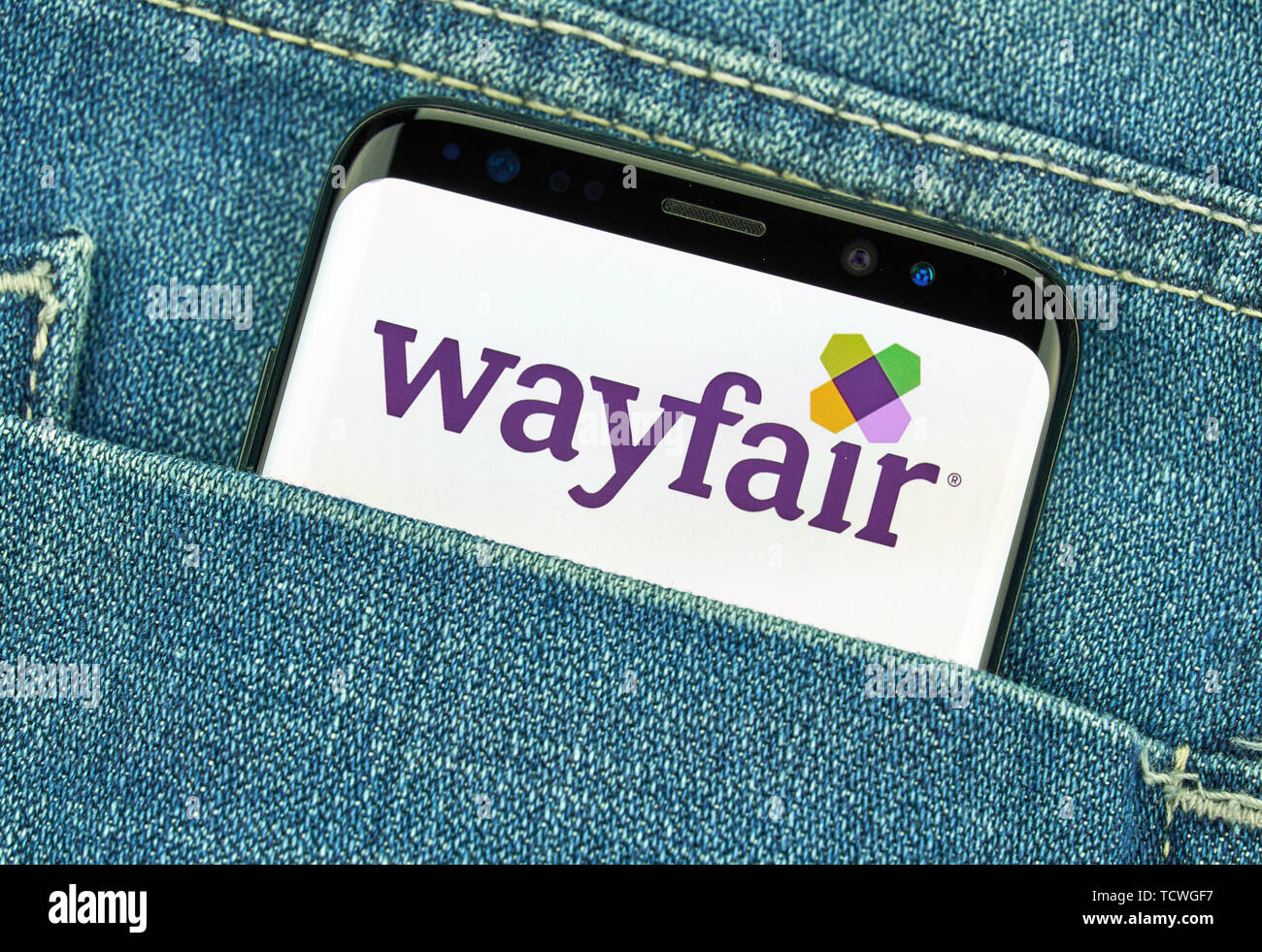 MONTREAL, CANADA - December 23, 2018: Wayfair android app and logo on ...