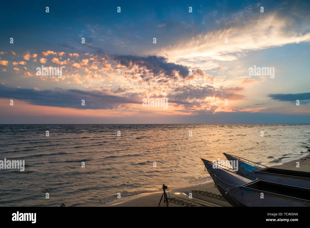Autumn scenery of Xingkai Lake, China-Russia border lake Stock Photo ...