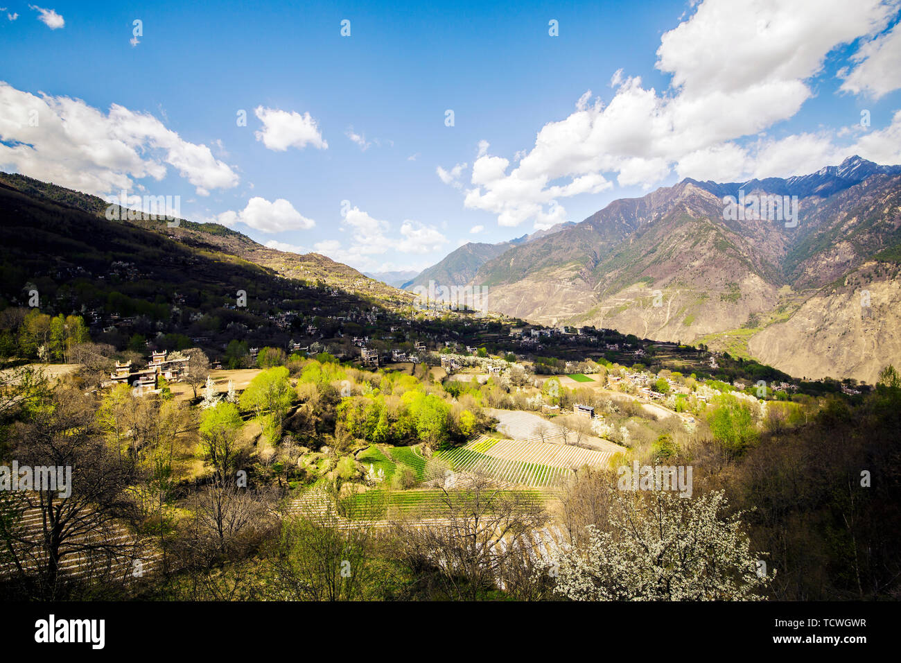 Mountain village scenery Stock Photo - Alamy