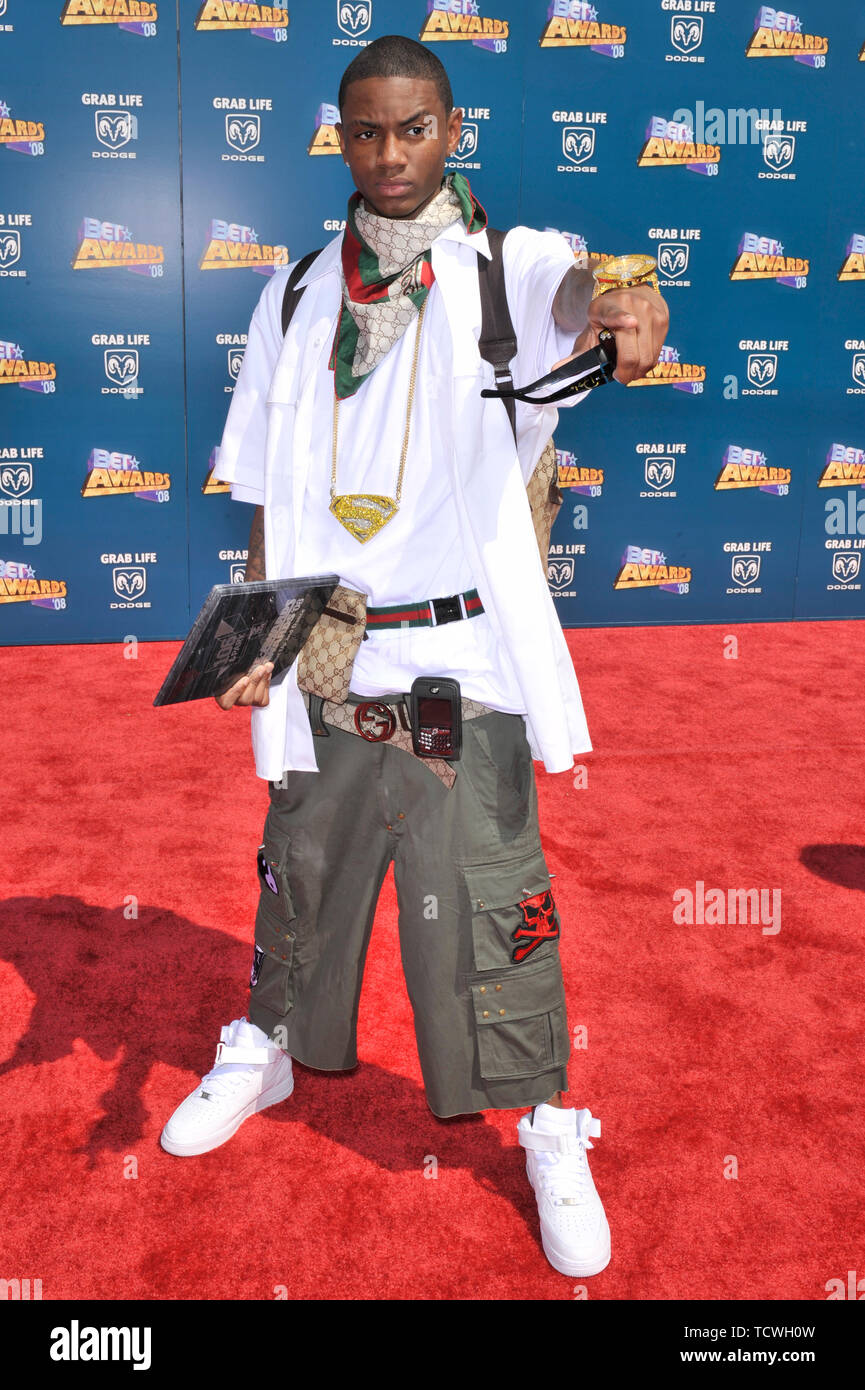 LOS ANGELES, CA. June 24, 2008: Soulja Boy at the 2008 BET Awards ...
