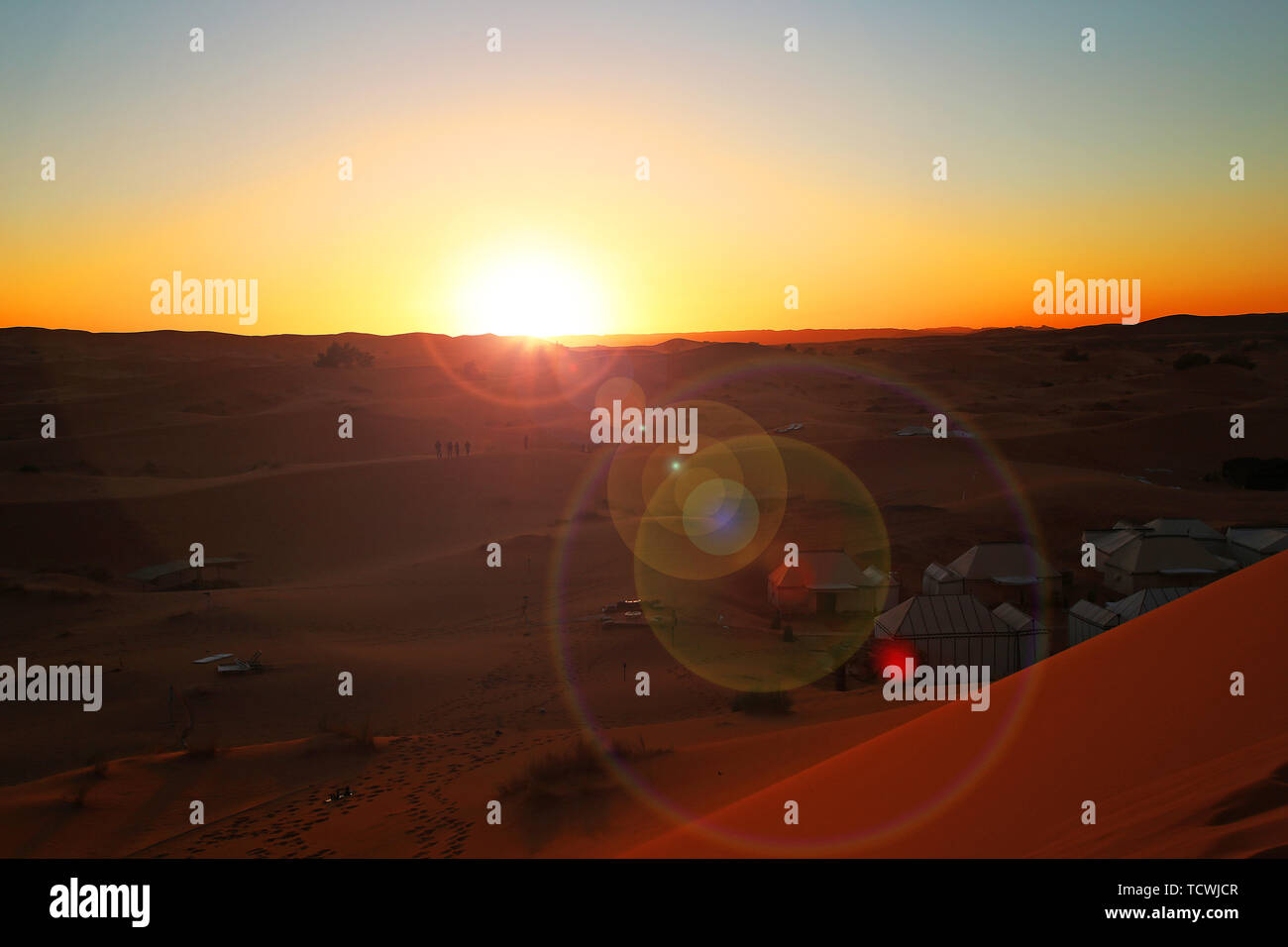 Sunset in the Sahara Desert Stock Photo - Alamy