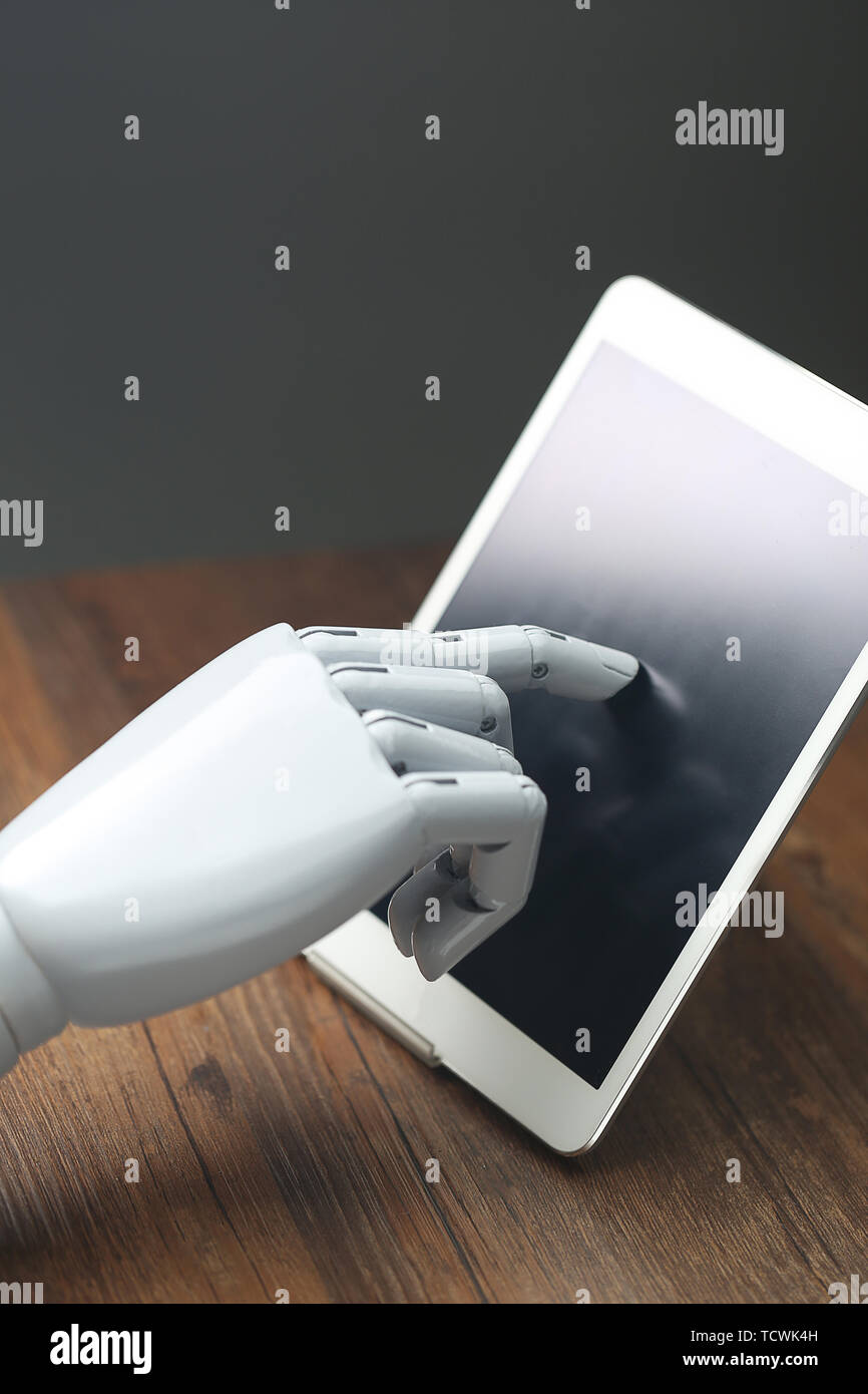 AI robotic operations tablet Stock Photo - Alamy