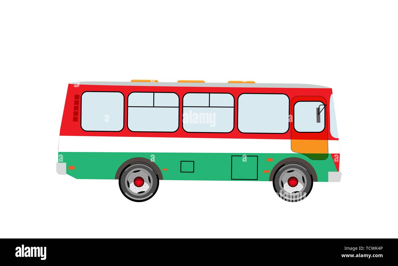 Bus side view on an isolated background. Vector illustration Stock ...