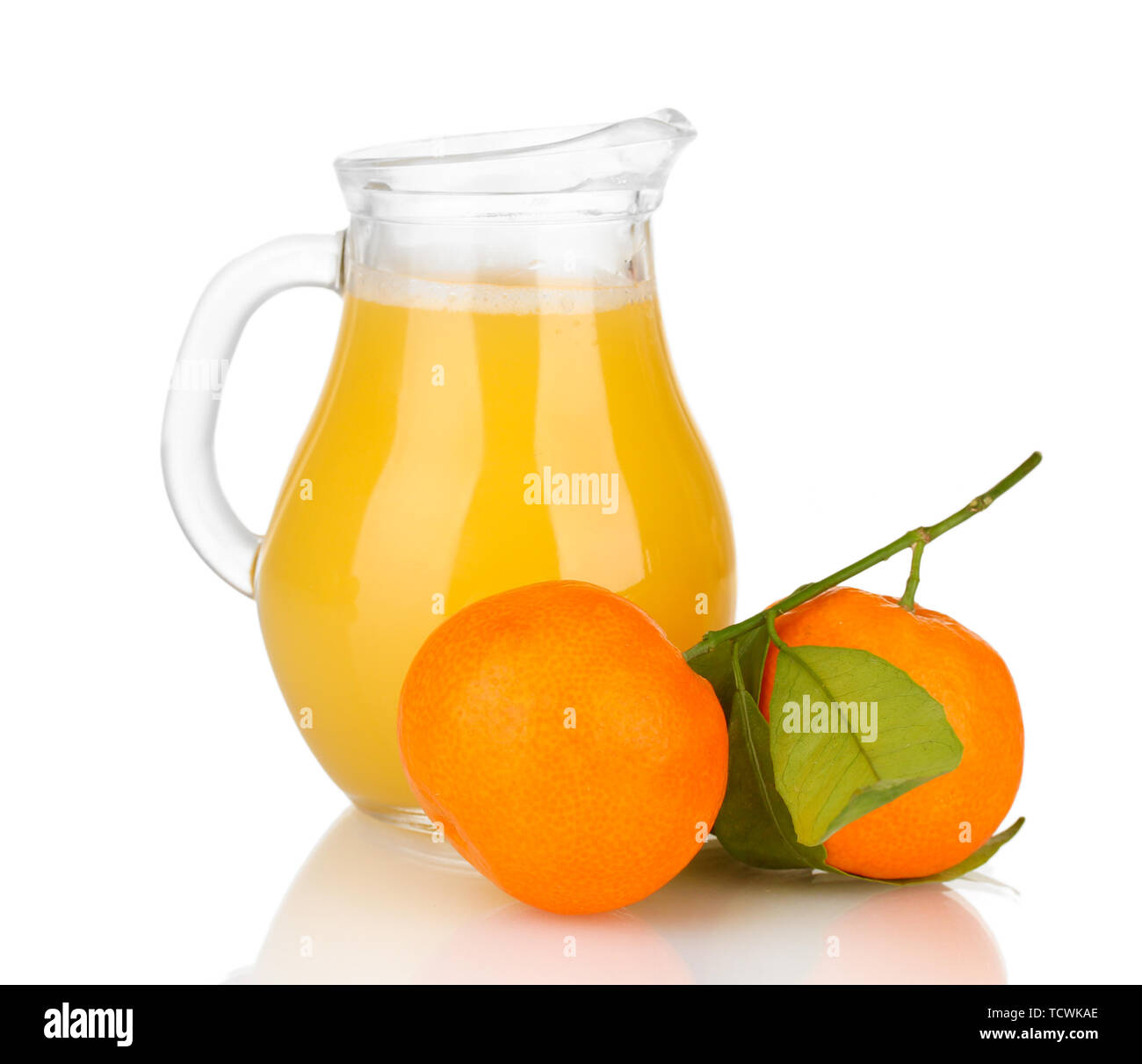 Full jug of orange juice, isolated on white Stock Photo - Alamy