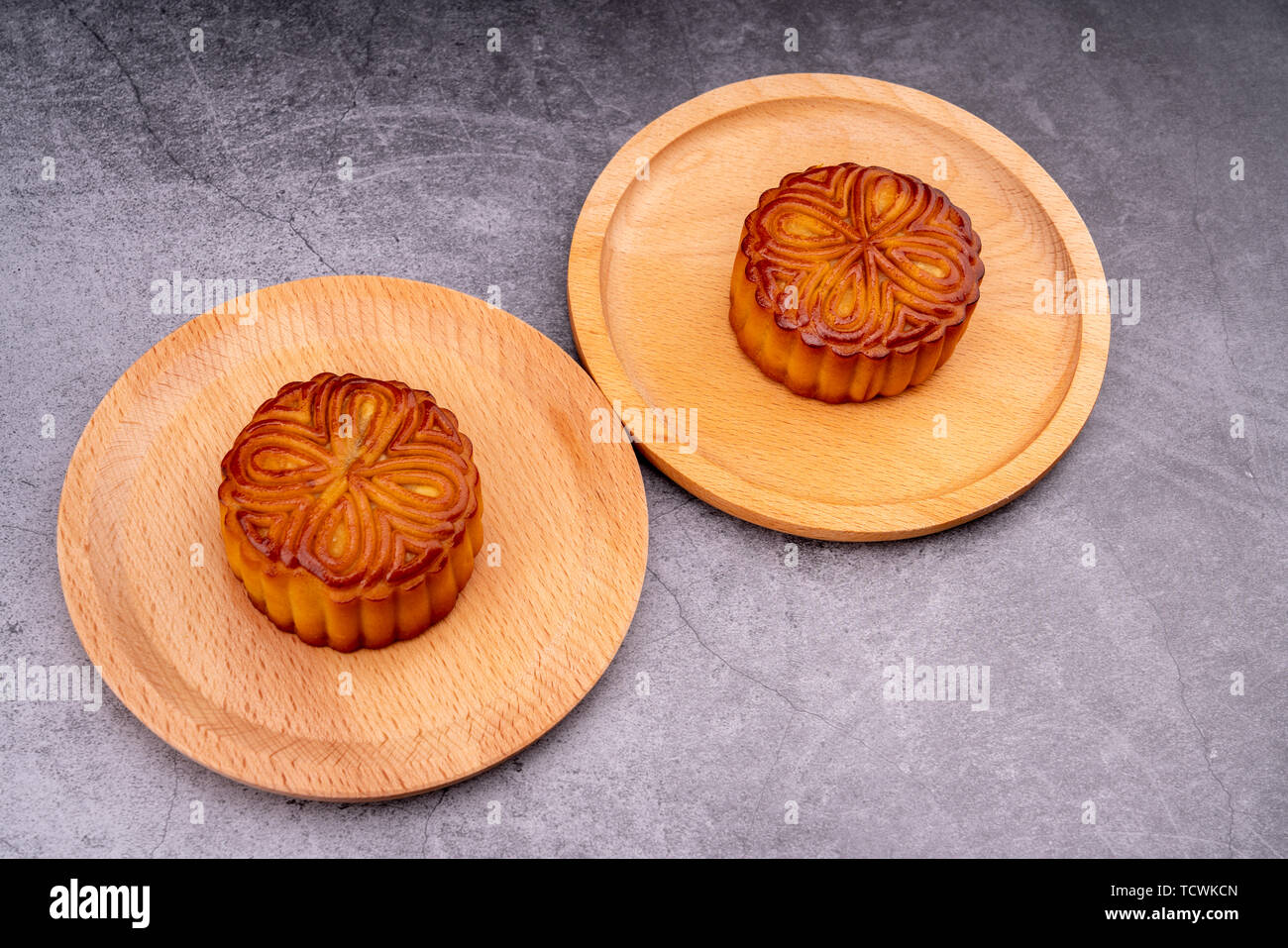 Mid-autumn moon mooncakes with gray background Stock Photo - Alamy