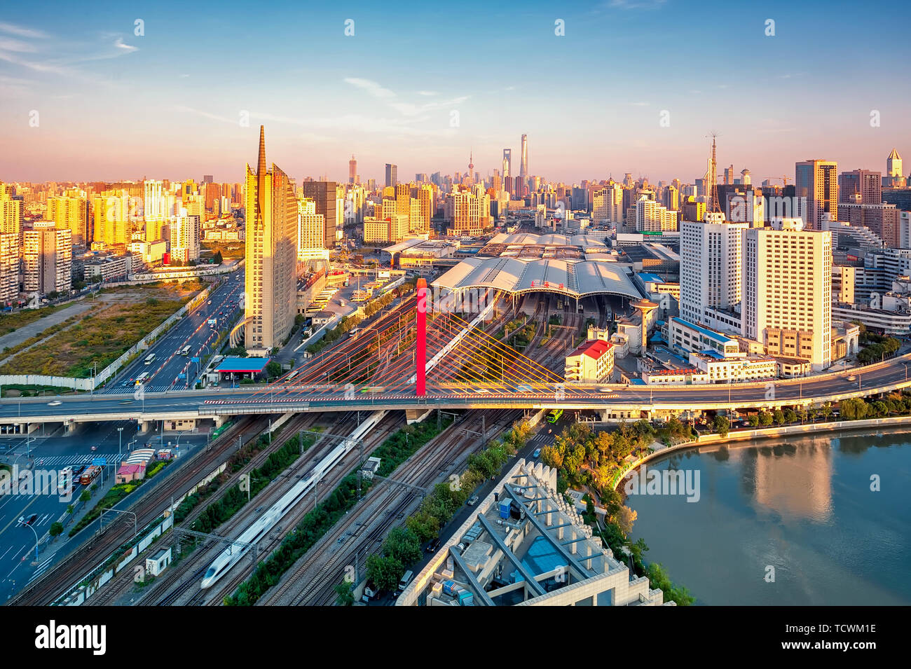 Aerial view buildings roads railway hi-res stock photography and images ...
