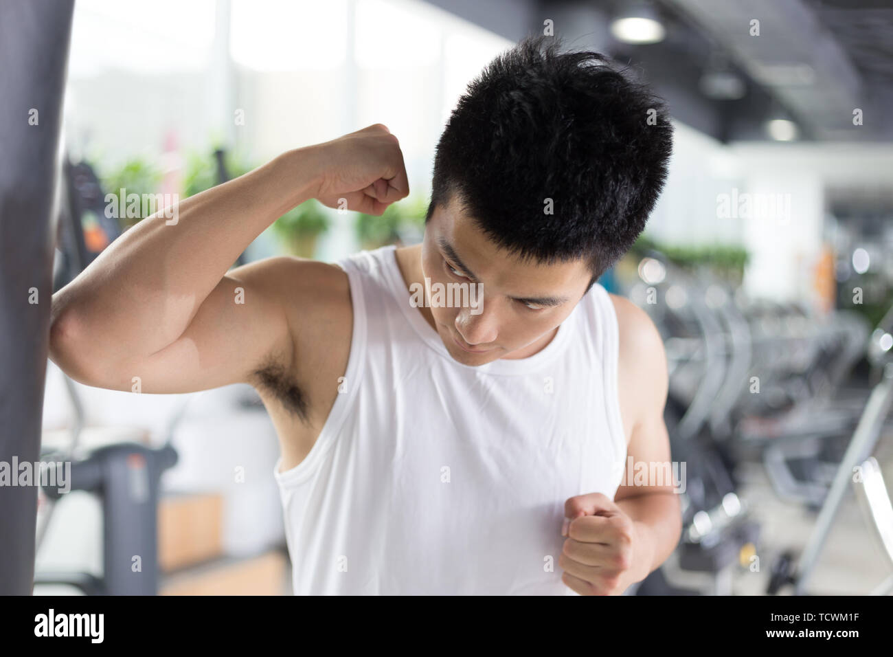 people working out in modern gym Stock Photo - Alamy