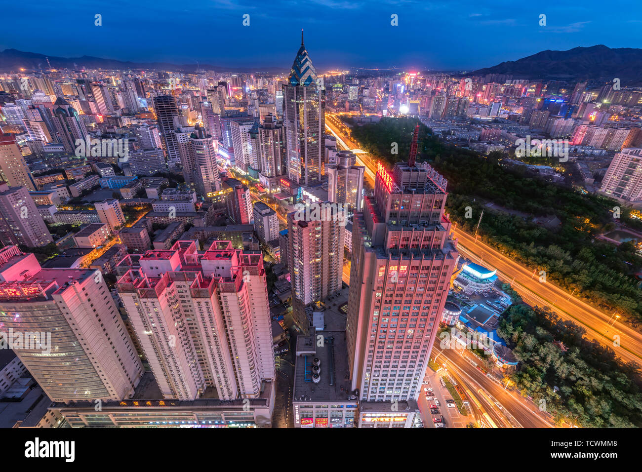 Night view of Urumqi Stock Photo - Alamy