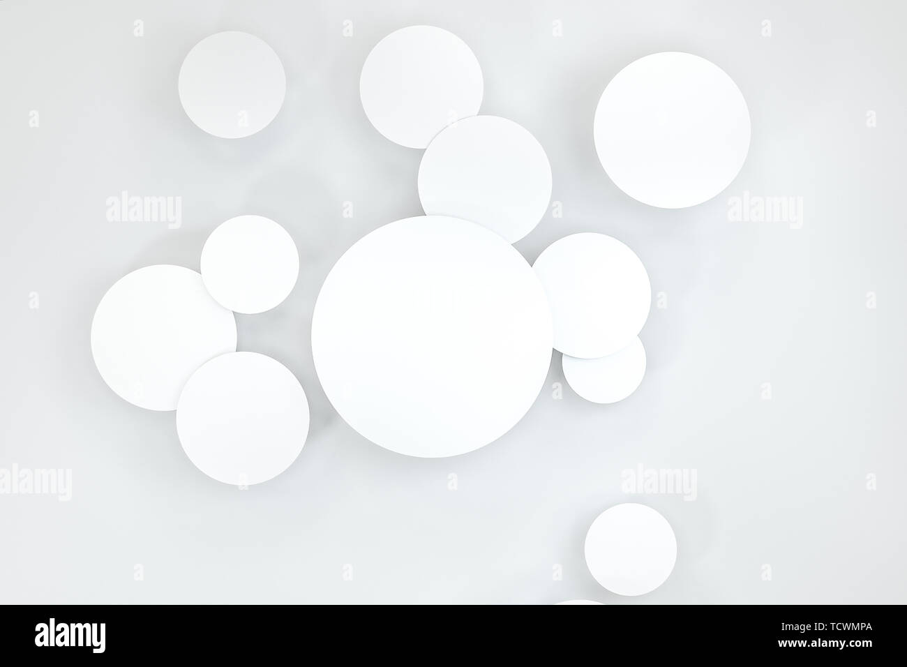 Three-dimensional rendering, blank round piece of paper Stock Photo - Alamy