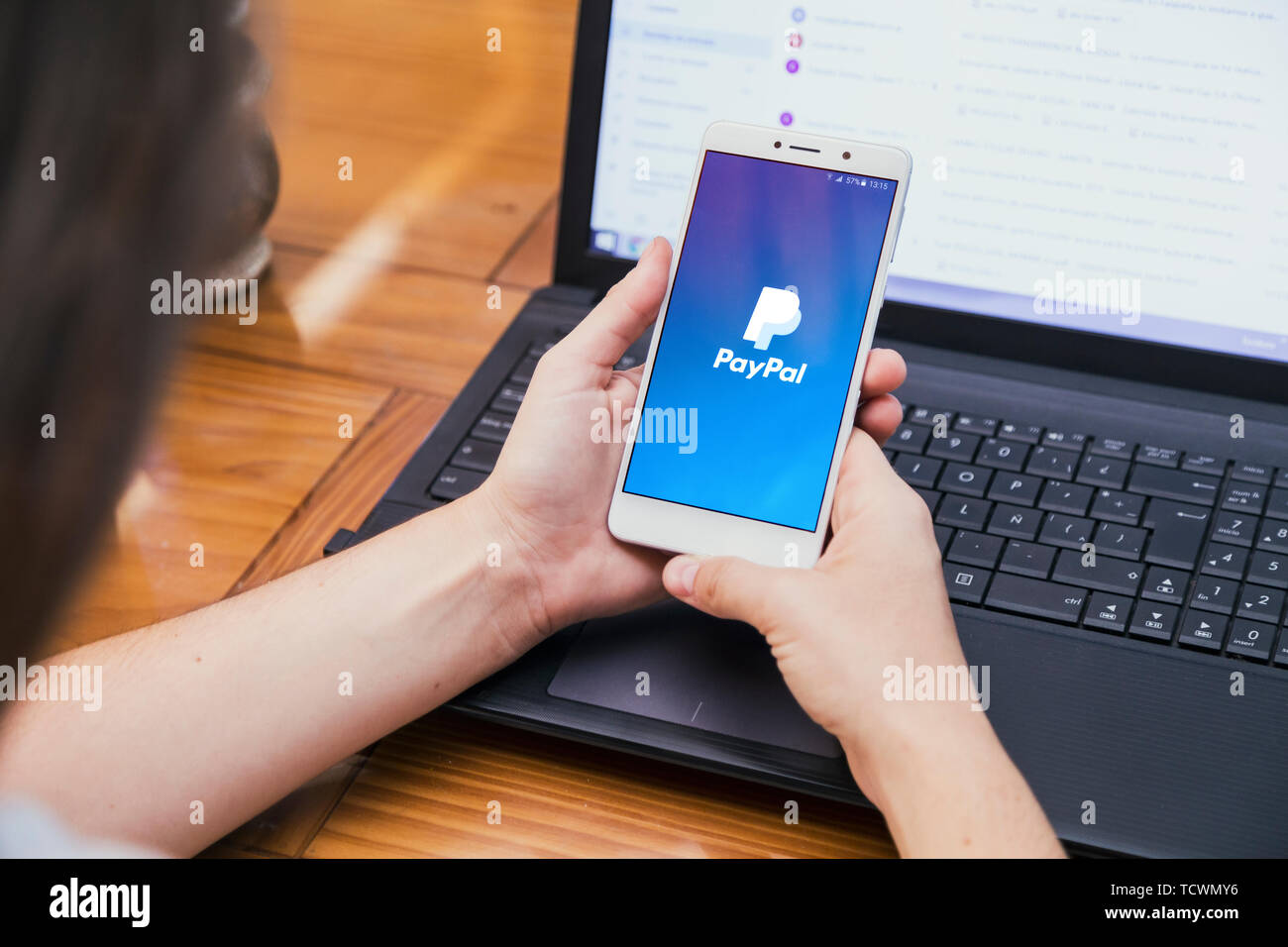 ROSARIO, ARGENTINA - FEBRUARY 16, 2019: Paypal app on the screen of ...