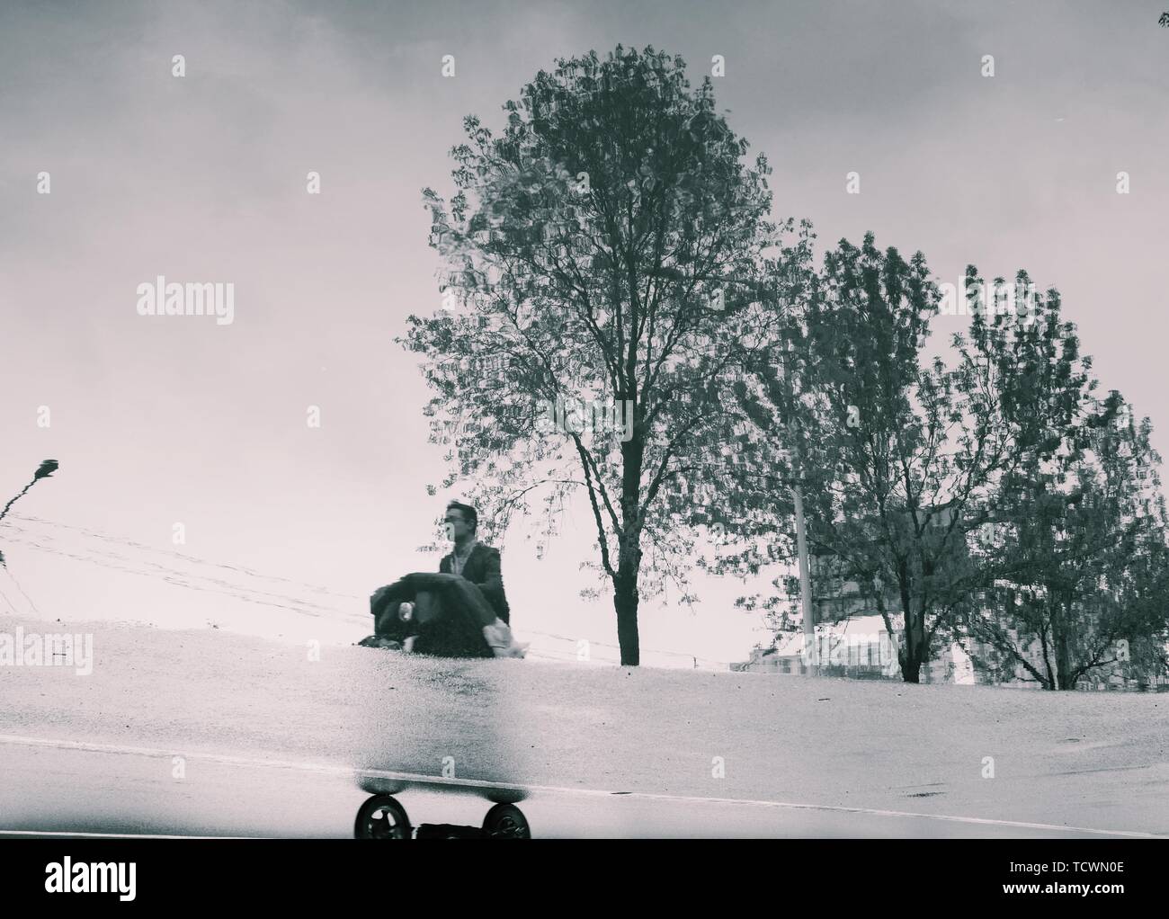 The first spring rain in Beijing has arrived. I like the reflection in ...