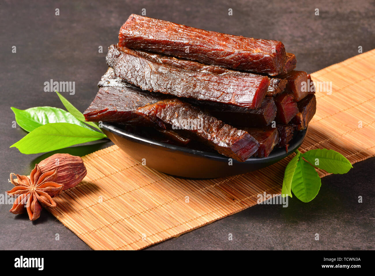Air-dried hand-torn beef HD picture Stock Photo - Alamy