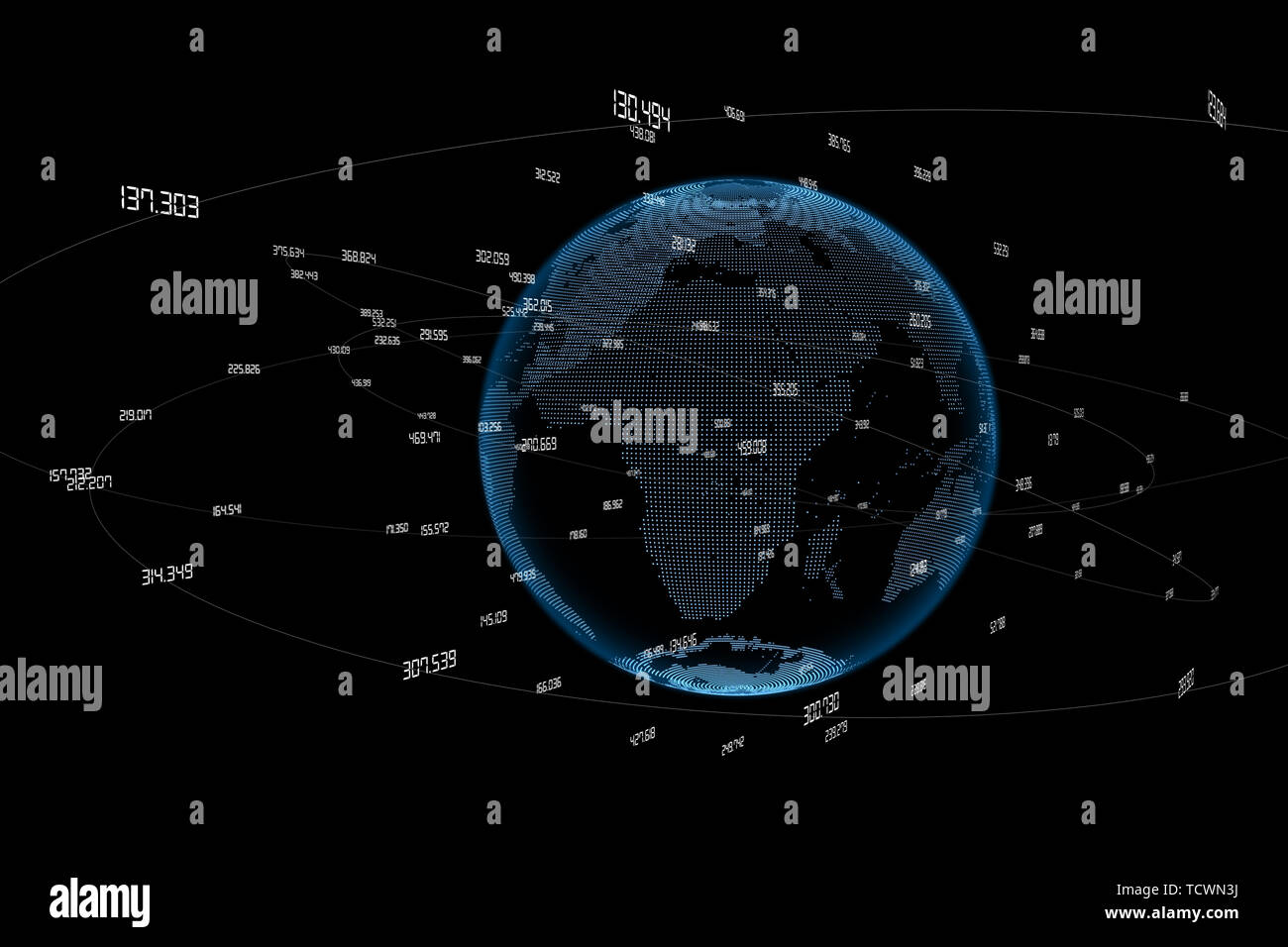 Three-dimensional rendering, global big data concept Stock Photo - Alamy