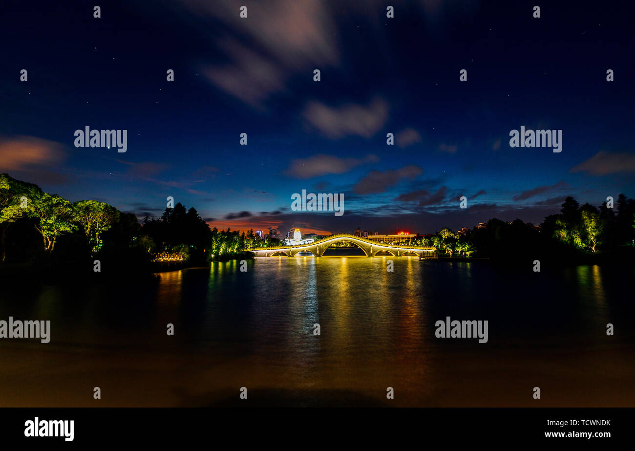 Night view of Pinghu Stock Photo - Alamy