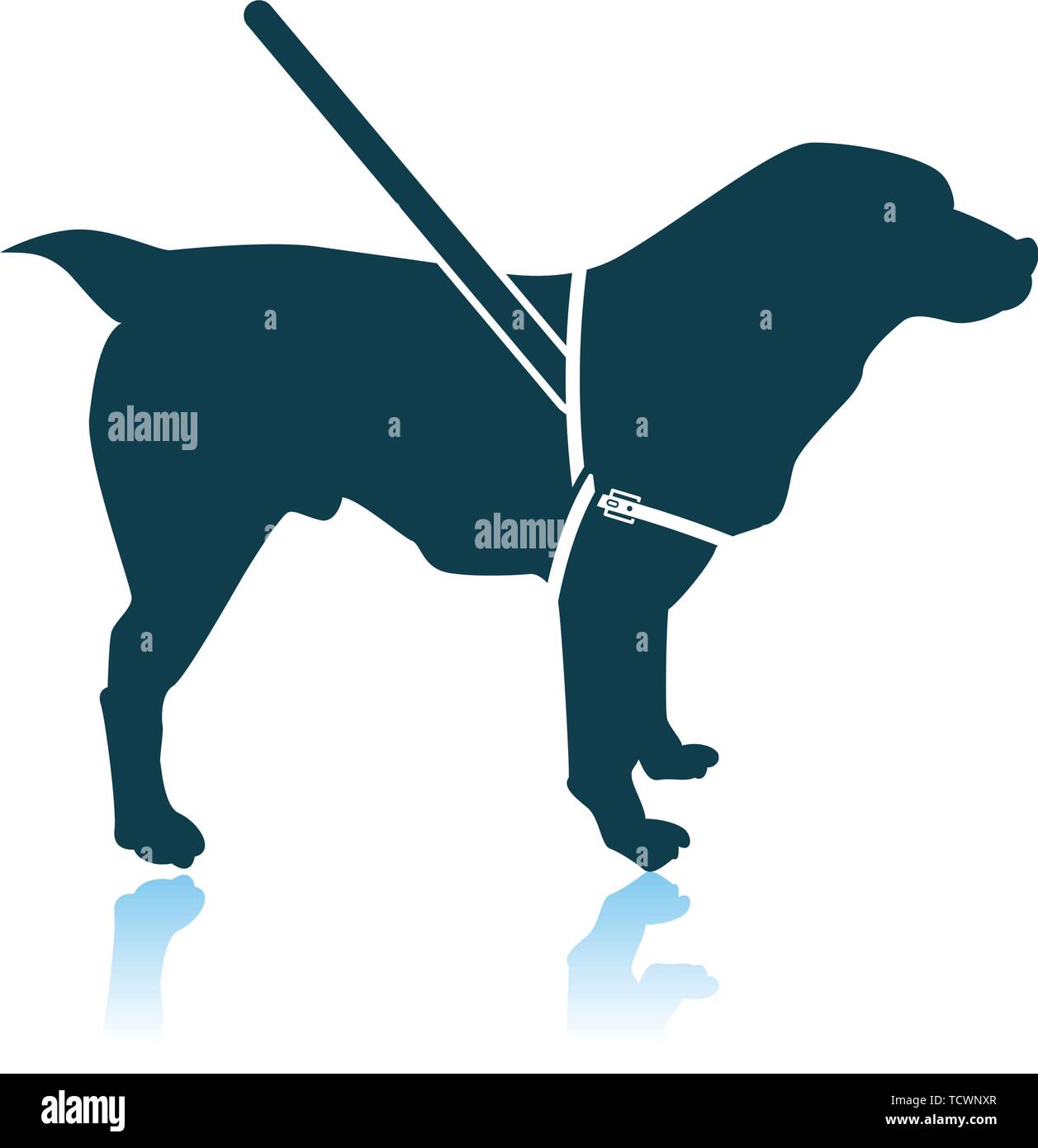 Guide Dog Icon. Shadow Reflection Design. Vector Illustration Stock ...