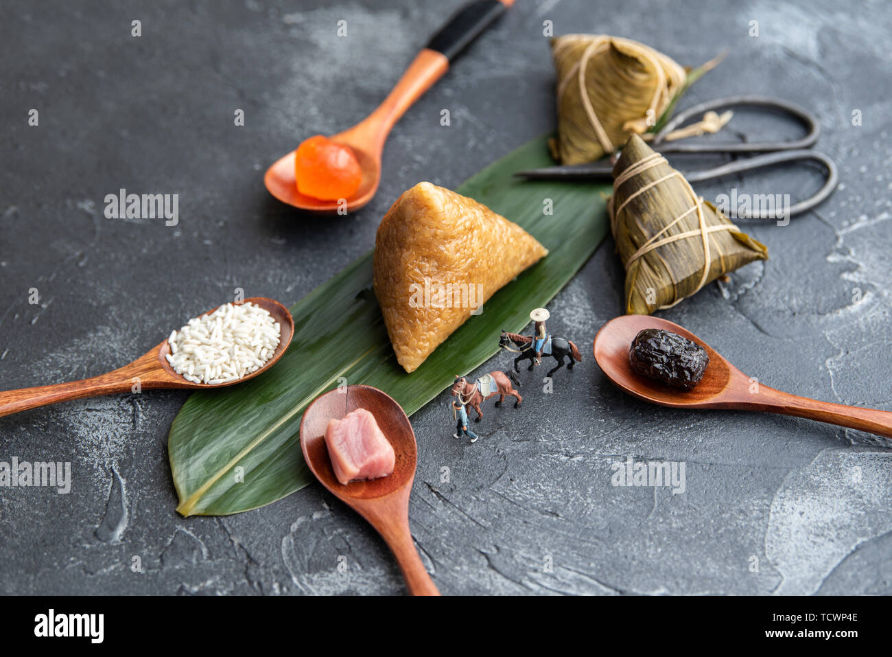 Chinese traditional festival Dragon Boat Festival food dumplings Stock ...