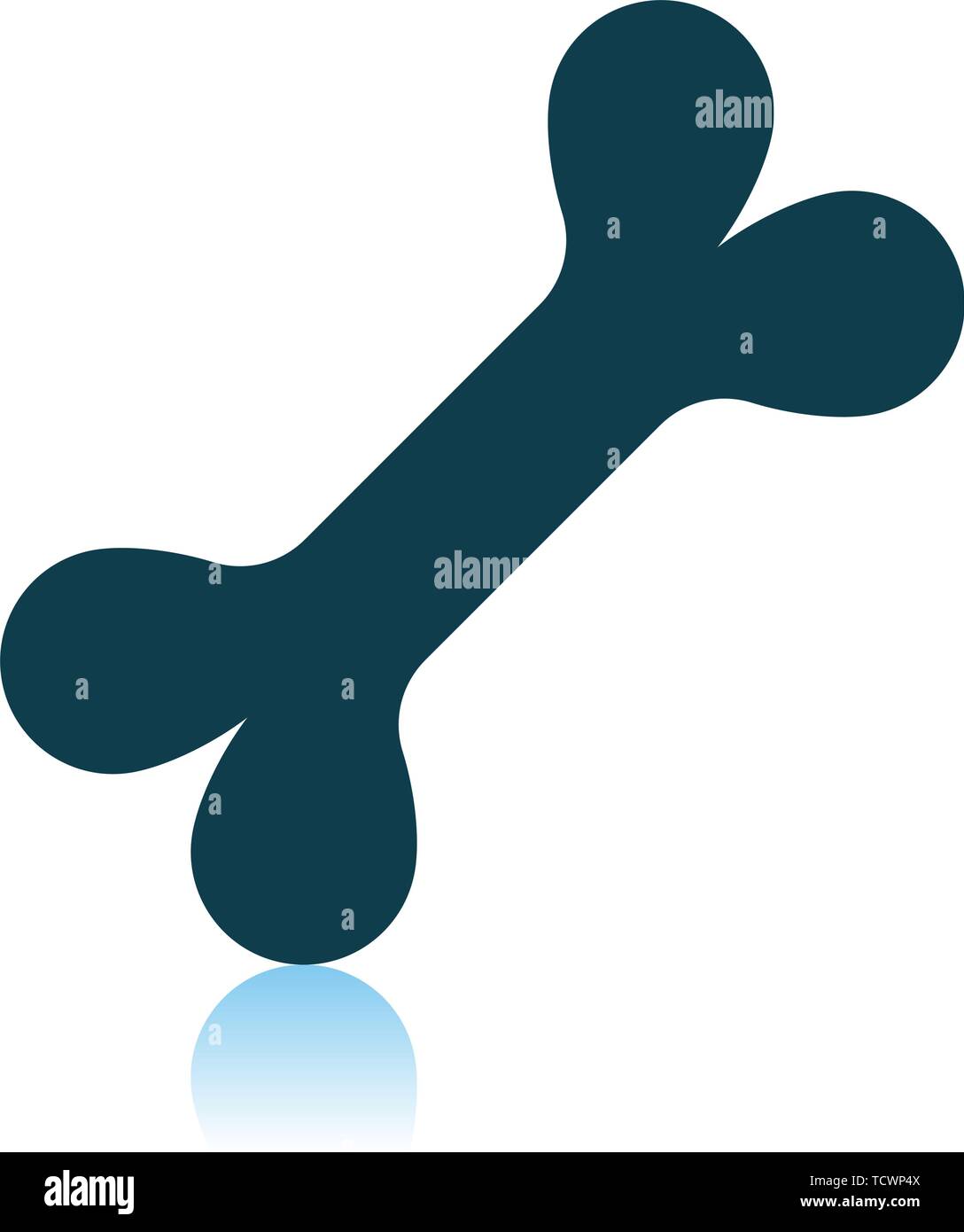 Dog Food Bone Icon. Shadow Reflection Design. Vector Illustration Stock ...