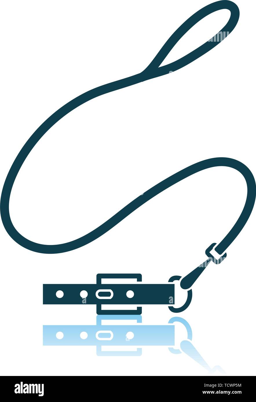 Dog Lead Icon. Shadow Reflection Design. Vector Illustration Stock ...
