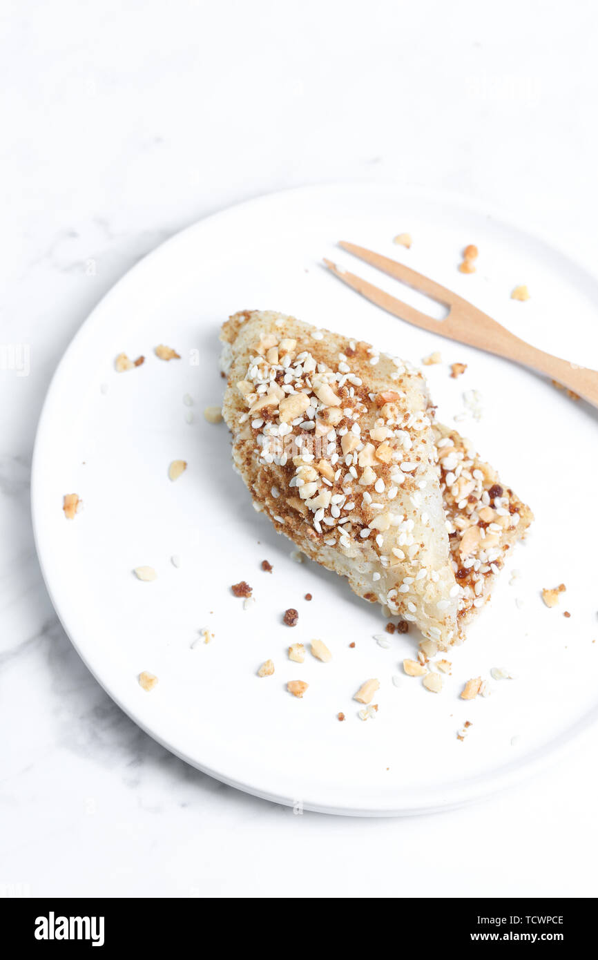 Fresh style Chinese traditional snack hemp Ciba rice cake Stock Photo ...