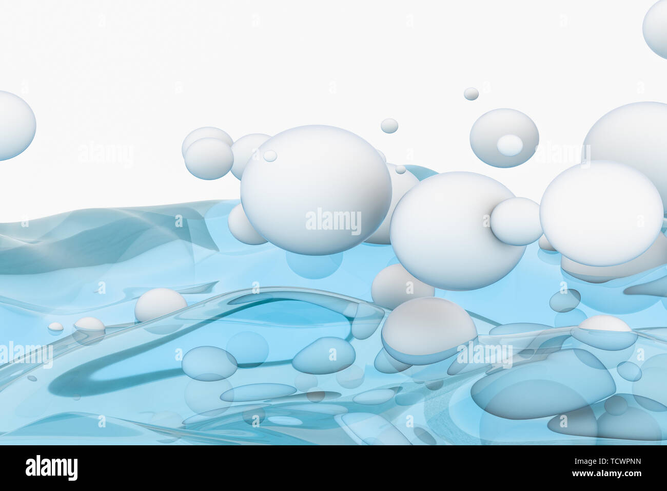 Creative balls emerging from clear water, 3-D rendering Stock Photo - Alamy