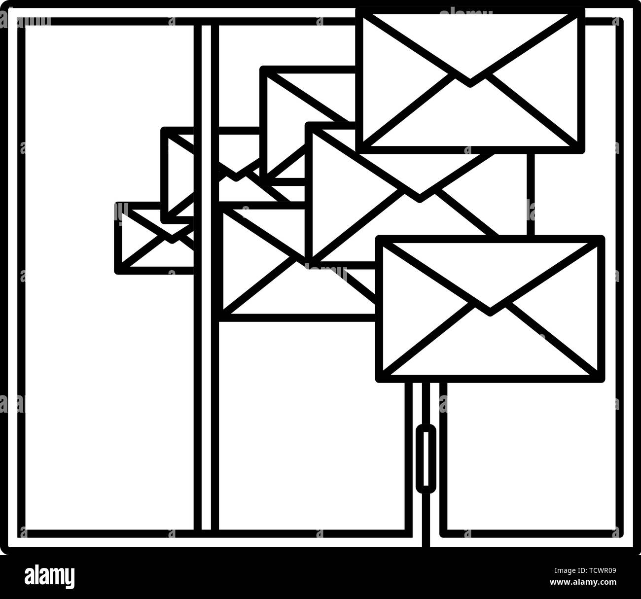 Mailing Icon. Outline Simple Design. Vector Illustration Stock Vector ...