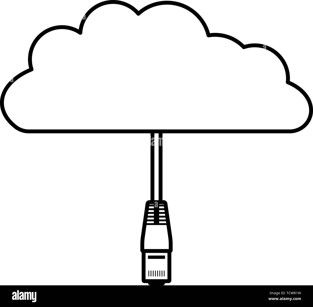 Network Cloud Icon. Outline Simple Design. Vector Illustration Stock ...