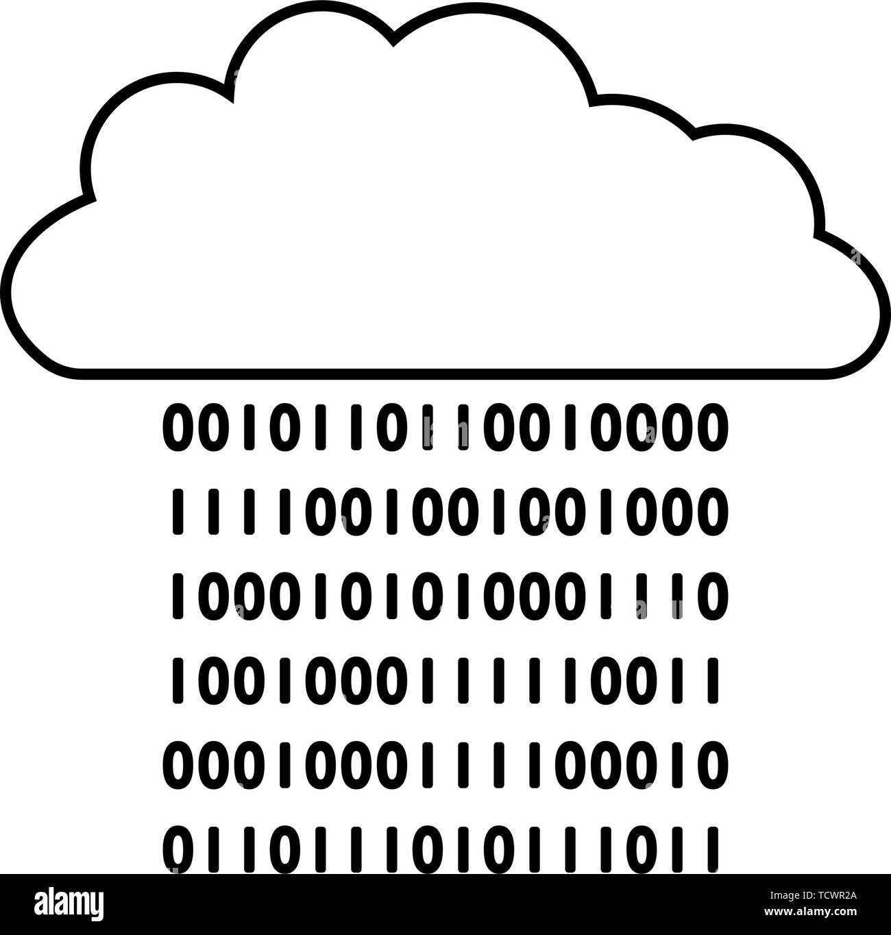 Cloud Data Stream Icon. Outline Simple Design. Vector Illustration ...