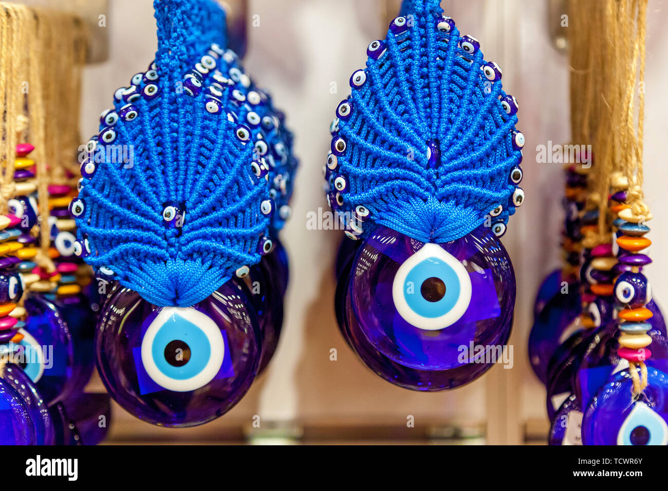Group of traditional Turkish Amulet Evil Eye - The Blue Eye background ...