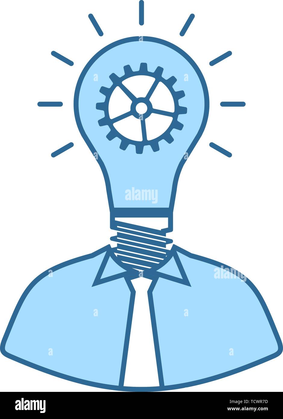Innovation Icon. Thin Line With Blue Fill Design. Vector Illustration ...