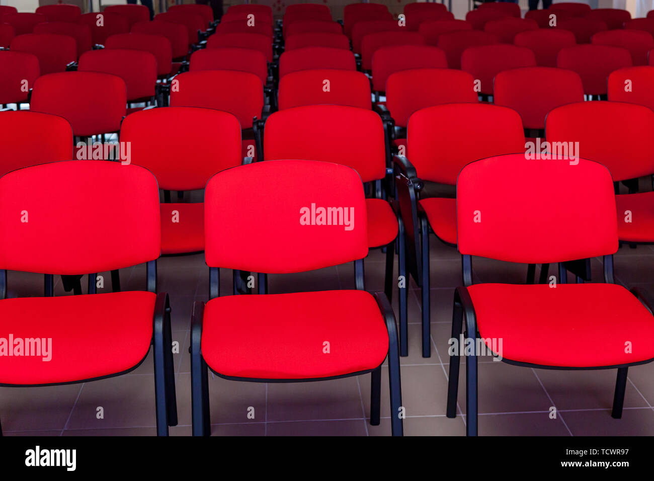 Conference room chairs red hi-res stock photography and images - Alamy
