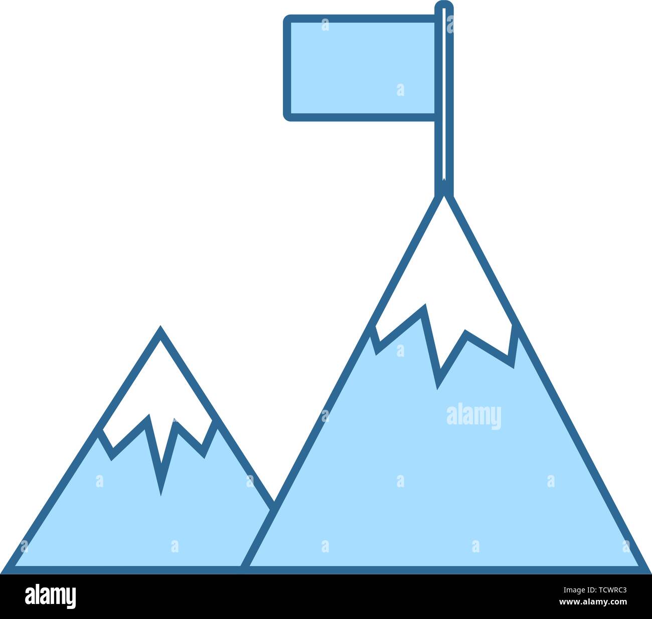 Mission Icon. Thin Line With Blue Fill Design. Vector Illustration ...