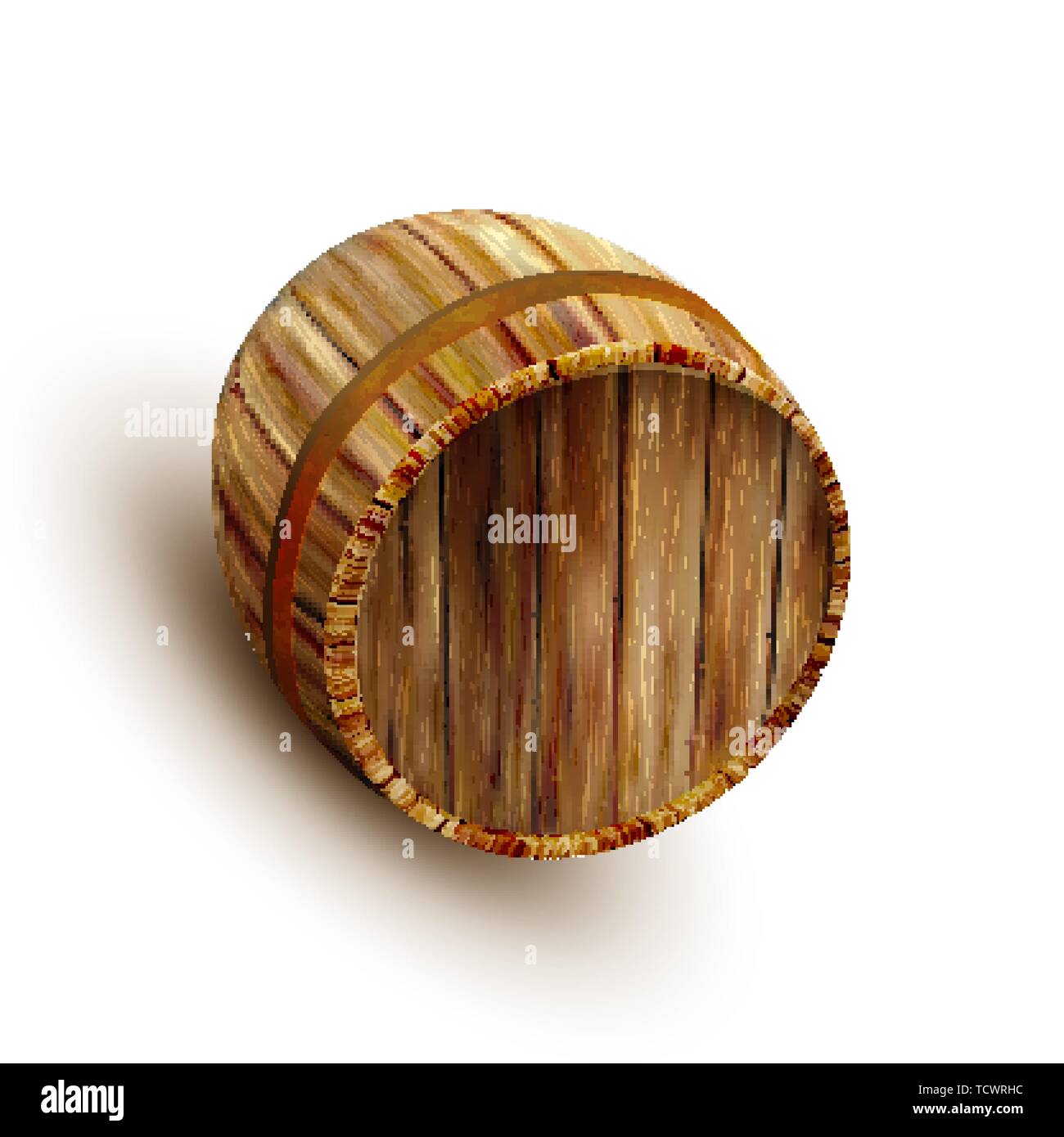 Lying Retro Brown Wooden Beer Keg Barrel Vector Stock Vector Image ...