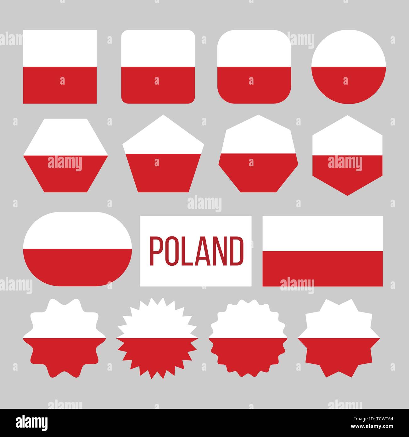 Poland Flag Collection Figure Icons Set Vector Stock Vector Image & Art ...