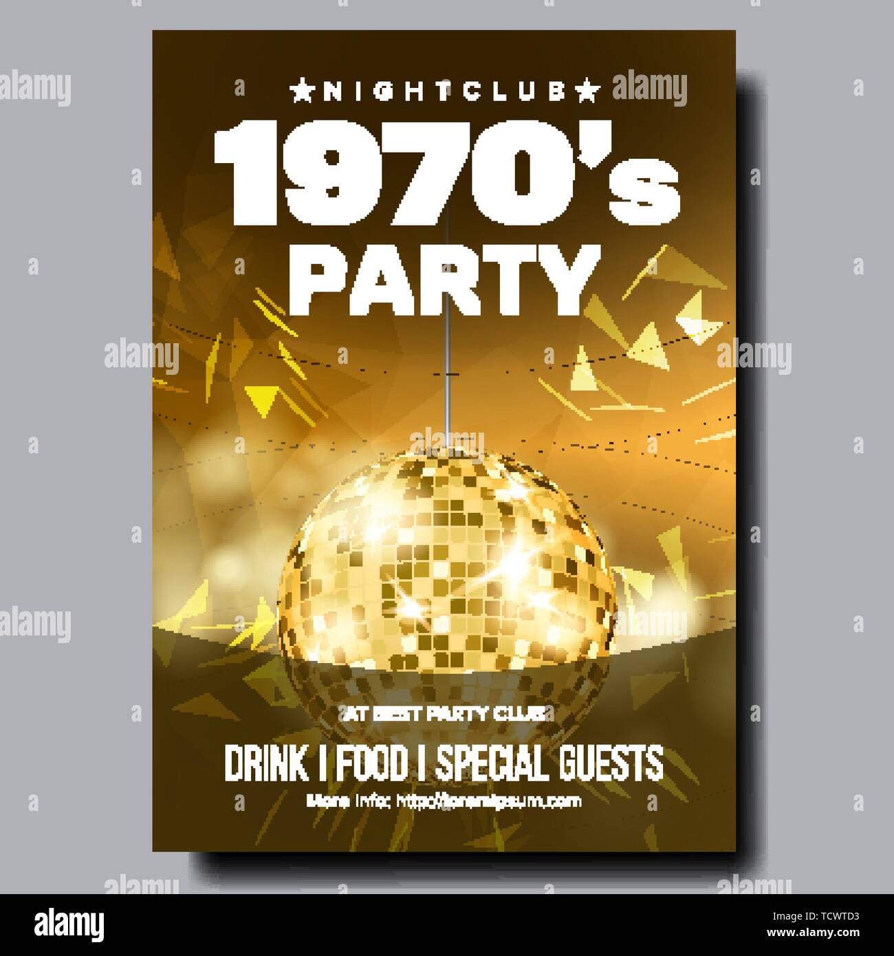 Colorful 1970 Party In Nightclub Banner Vector Stock Vector Image & Art ...