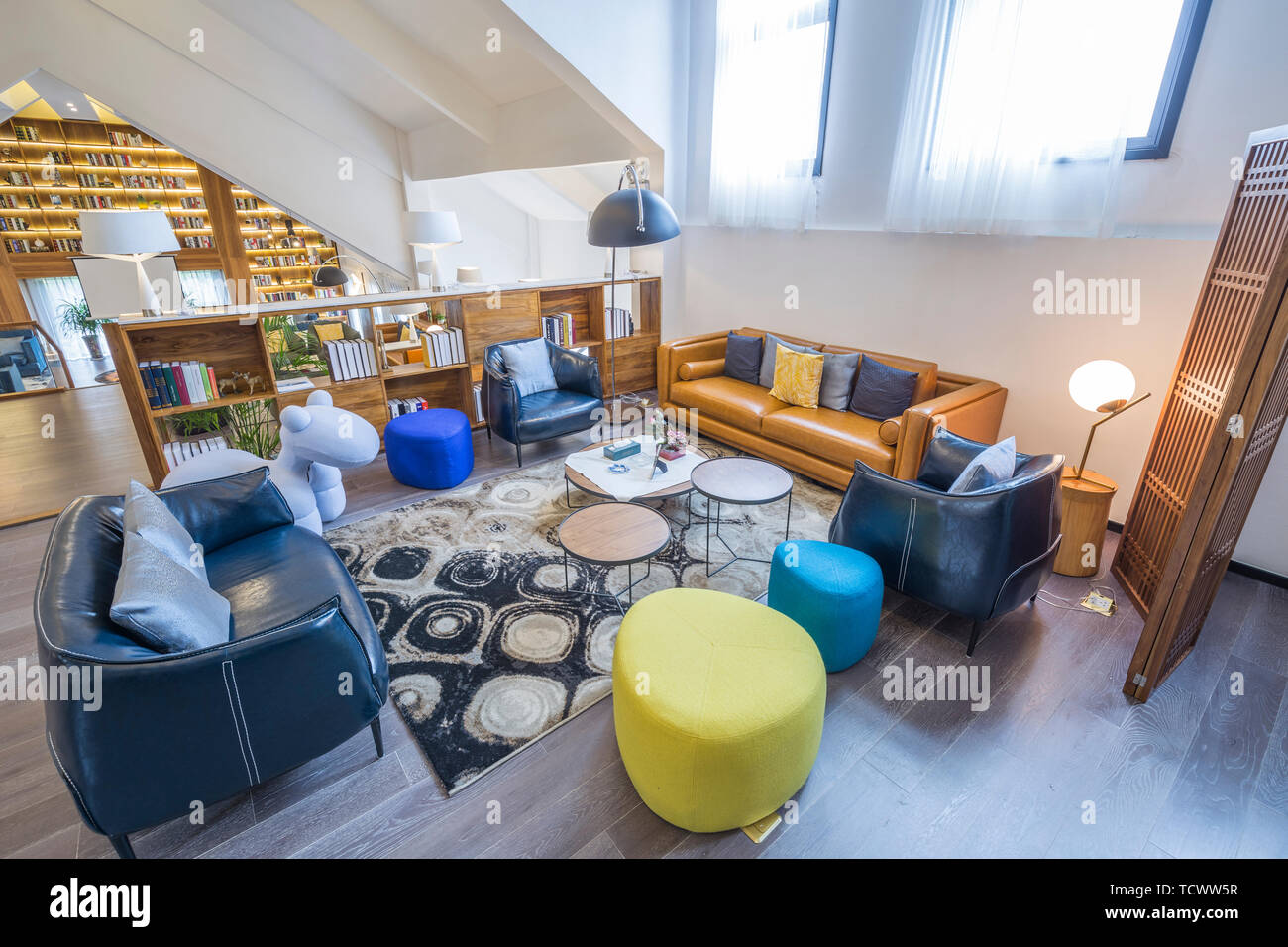 Design of interior design space of model room in modern living room ...