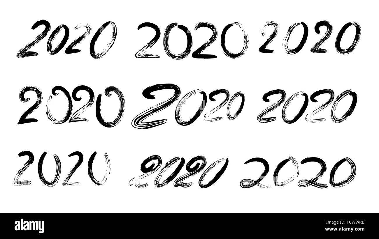 Different Funny Calligraphy Ink Of 2020 Vector Stock Vector Image & Art ...