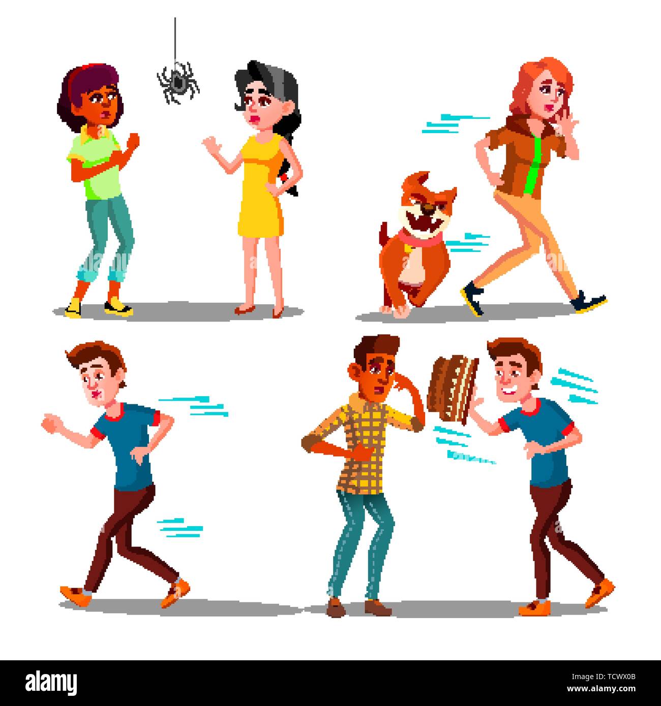 Running away scared human hi-res stock photography and images - Alamy