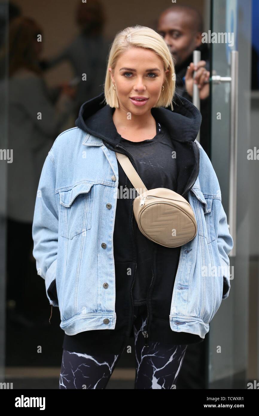 Gabby Allen seen arriving at Global studios for radio interviews ...