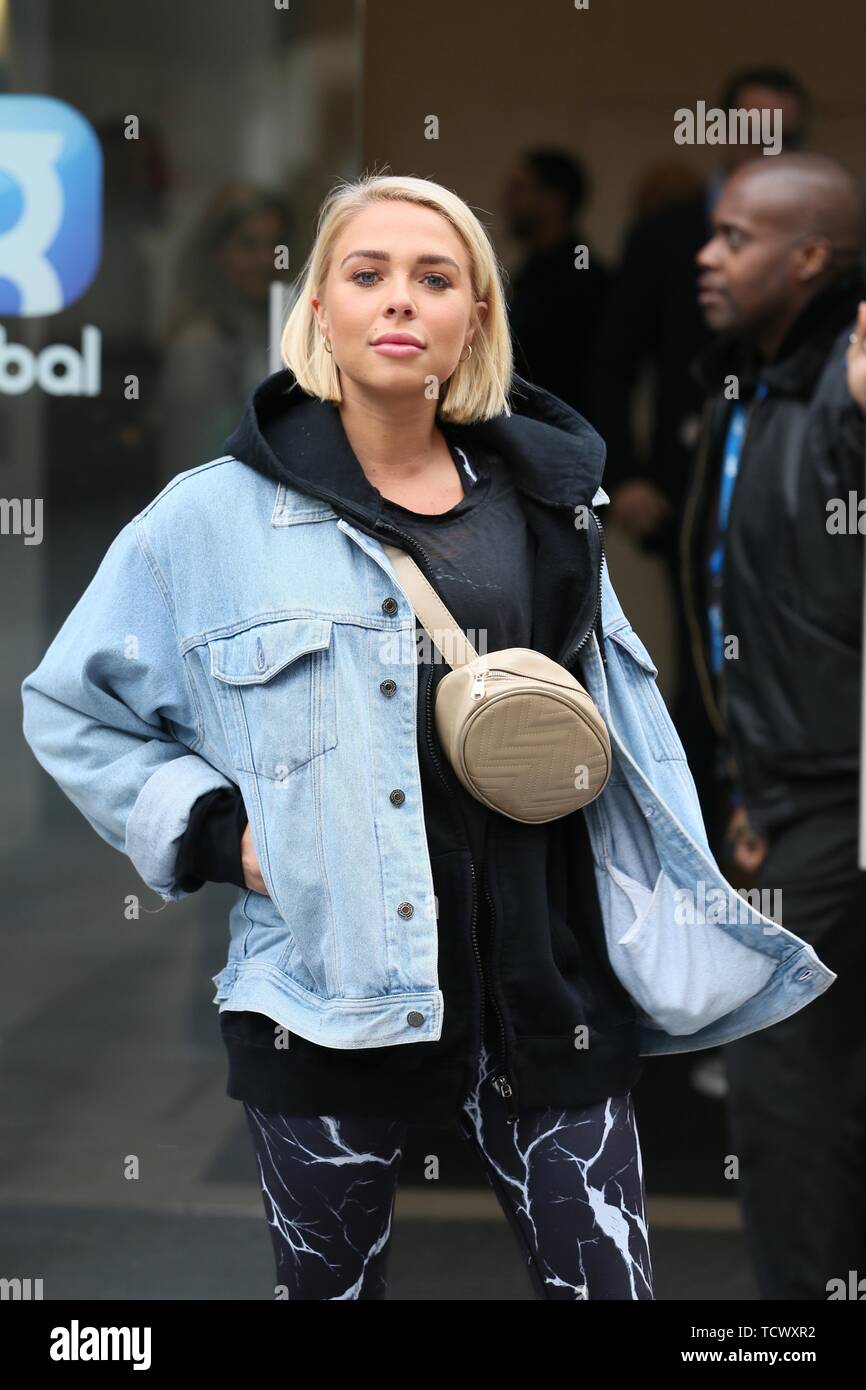 Gabby Allen seen arriving at Global studios for radio interviews ...