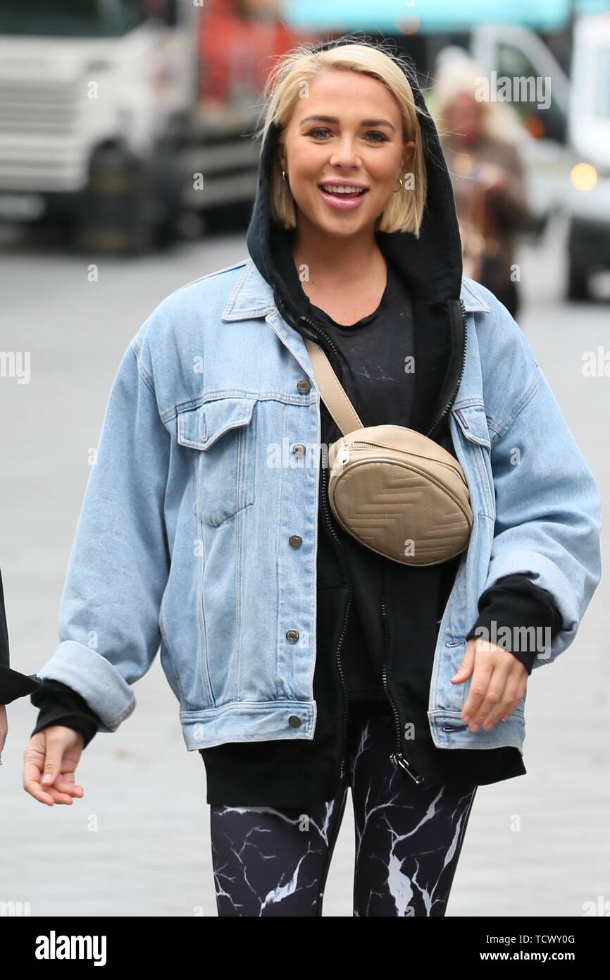 Gabby Allen seen arriving at Global studios for radio interviews ...