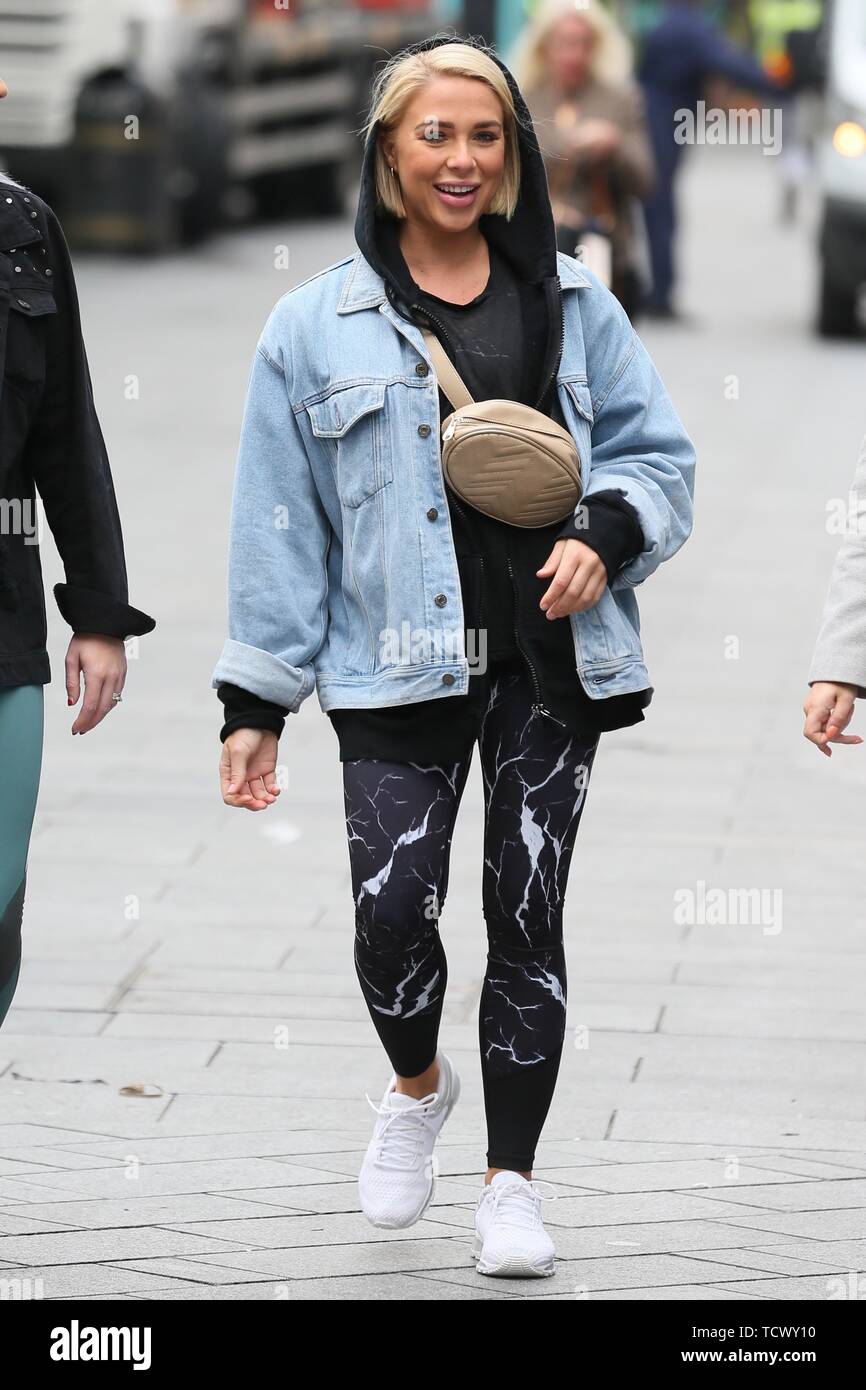 Gabby Allen seen arriving at Global studios for radio interviews ...
