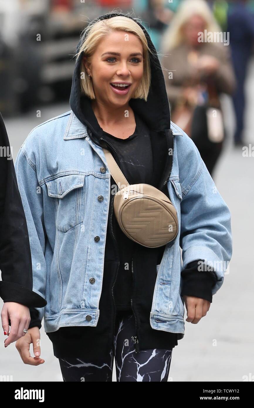 Gabby Allen seen arriving at Global studios for radio interviews ...
