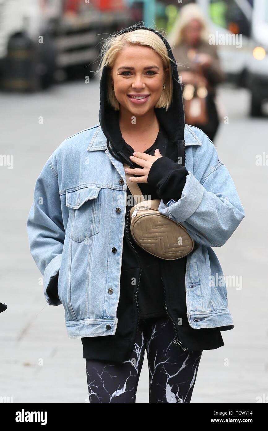 Gabby Allen seen arriving at Global studios for radio interviews ...