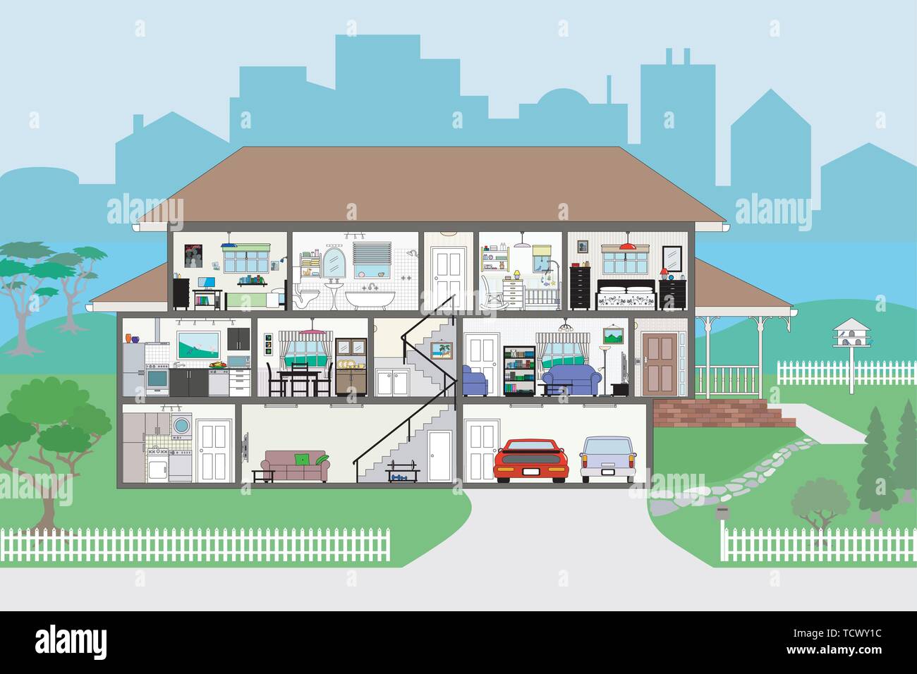 Cross section house and basement hi-res stock photography and images ...