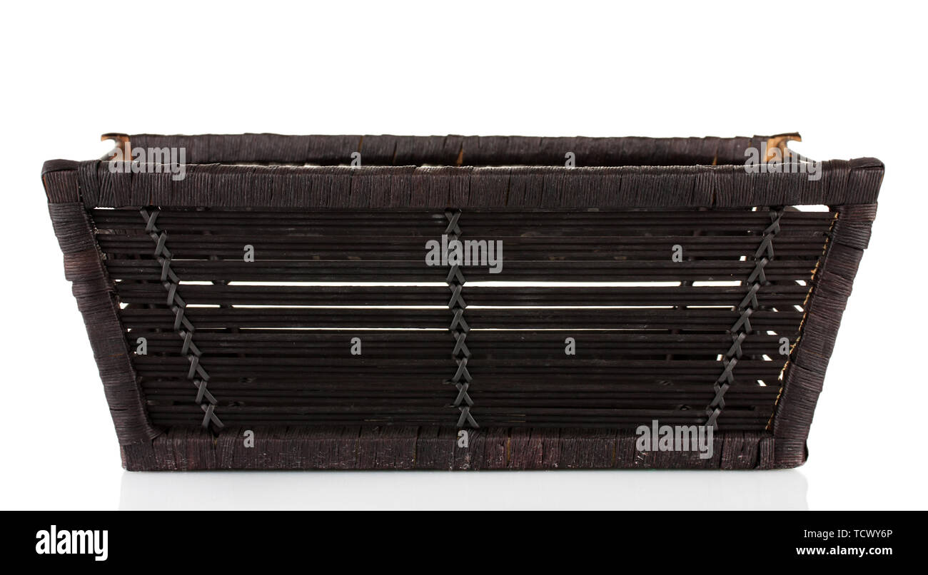 Empty basket isolated on white Stock Photo - Alamy