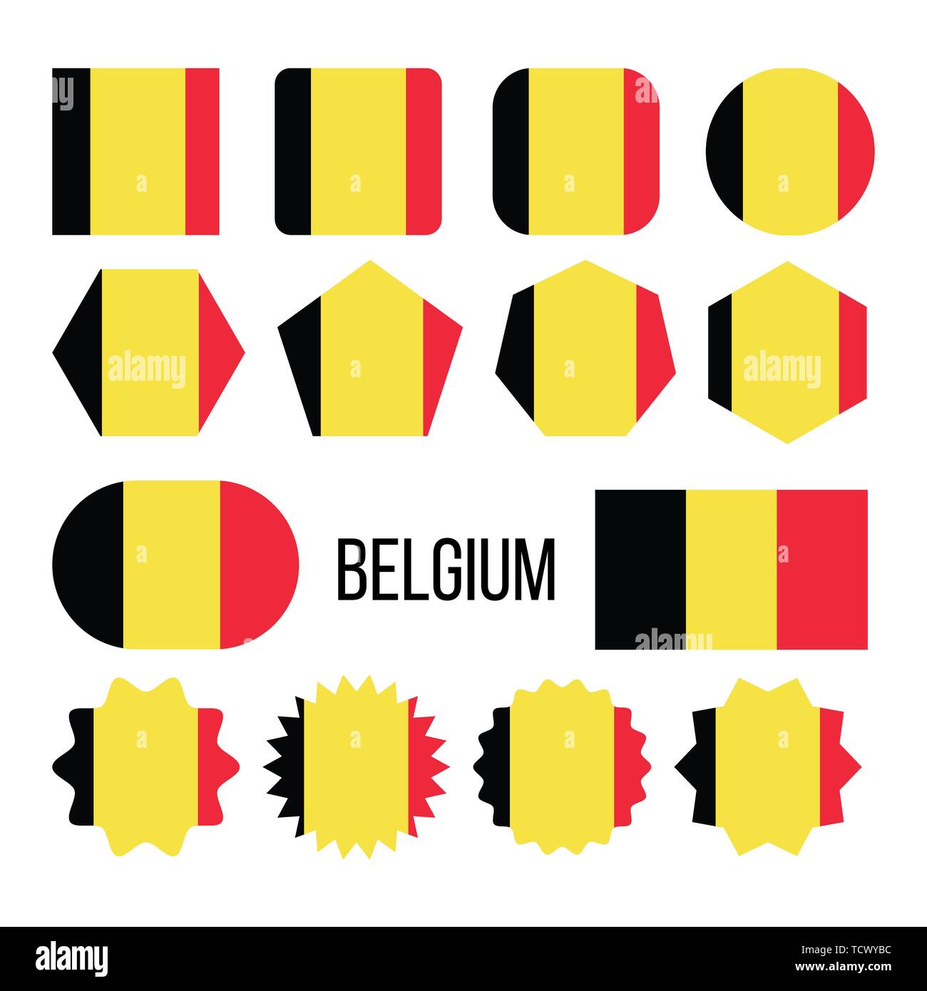 Belgium Flag Collection Figure Icons Set Vector Stock Vector Image ...
